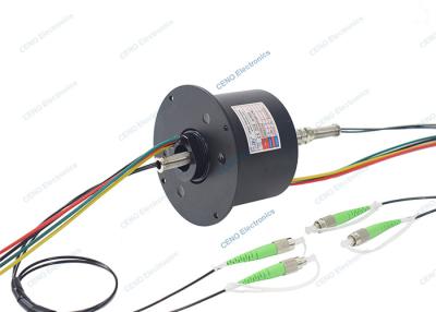 China 2 Channel SM Fiber Optic Rotary Joint 3 Circuits 15A IP65 Integrated FORJ Slip Ring for sale