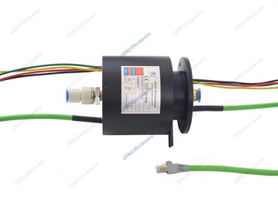 China Integrated Pneumatic Rotary Union 3 Circuits 16A 100M Ethernet Signal for CNC Machine for sale