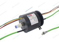 China Integrated Pneumatic Rotary Union 3 Circuits 16A 100M Ethernet Signal for CNC Machine for sale