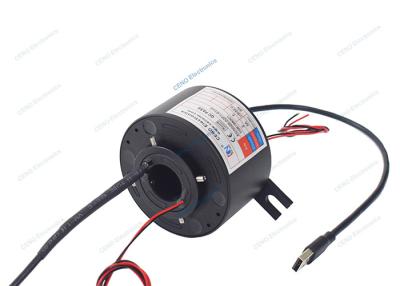 China USB 2.0 Signal Slip Ring with 25mm Through Bore - 2 Power Circuits 5A, 100 RPM for Motion Simulators for sale