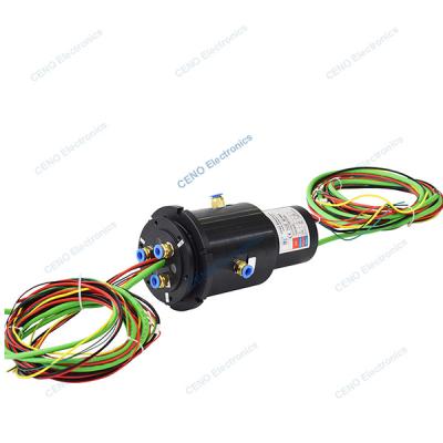 China Integrated Slip Ring 3 Channel Pneumatic Rotary Union with Ethernet 6 Circuits 240VAC for sale