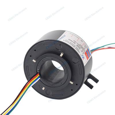 China Through Hole Slip Ring 38mm Inner Bore 6 Circuits 10A Conductive Swivel for Industrial Automation for sale