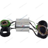 China Waterproof Slip Ring 125mm Through Hole 15 Circuits Ethernet Signal IP65 Rotating Connector for sale