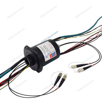 China Low Temperature Integrated FORJ Slip Ring 2 Fiber Channels 40A Power Ethernet for sale