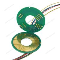 China PSCN032-08P1-A Pancake Slip Ring with 32mm Inner Diameter, 8 Circuits for Robot Arms and Automation for sale