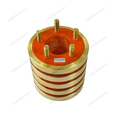 China Carbon brush slip ring with 5 circuits 100A current and option for robot for sale