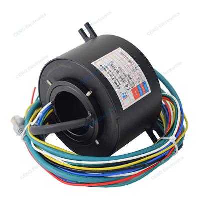 China Through Hole Slip Ring 50mm ID with 6 Power Circuits and Ethernet for Industrial Robots for sale