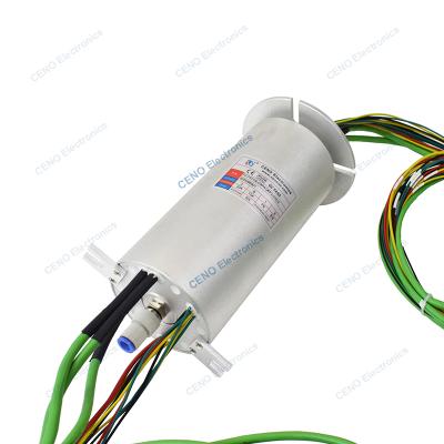 China Integrated Electric Power Ethernet Signal Slip Ring with Pneumatic Rotary Union 3mm-980mm for sale