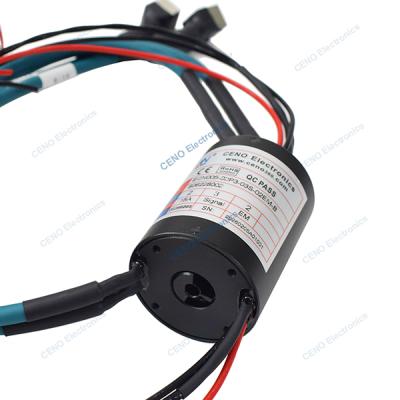 China Through Hole Slip Ring 2x15A Power 2x100M Ethernet RS485 Signal for Industrial Automation for sale