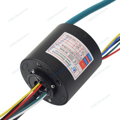 China Industrial Ethernet Slip Ring Through Hole 12.7mm 6 Circuits 10A Power and Signal Combined for sale