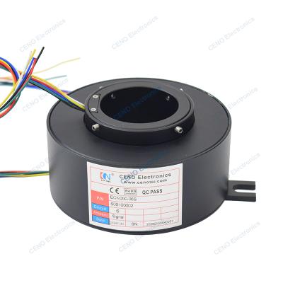 China Through Hole Slip Ring 50mm Inner Diameter PT100 Signal 300rpm Operating Speed for Robotic Arm for sale