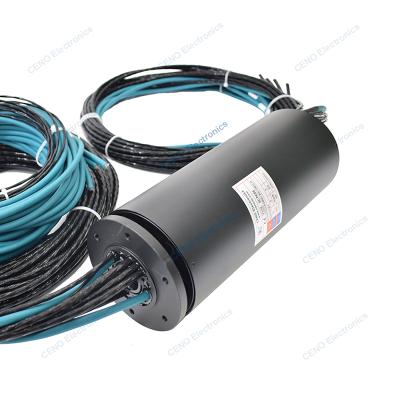 China Integrated Power Ethernet Pneumatic Rotary Union 6x50A 1xAir 1000Mbps for sale