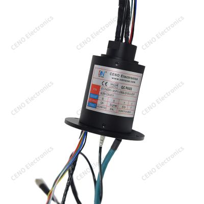 China Ethernet Slip Ring with Power Signal Gigabit Ethernet and Fiber Optic Channels for Industrial Rotary Equipment for sale