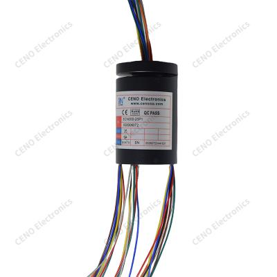 China Flange Capsule Slip Ring with 25 Circuits of 5A for Robot Articulation and Compact Pan Tilt for sale