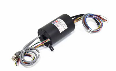 China 1000M Ethernet Slip Ring with 25.4mm Bore and 300 RPM Speed for Motion Simulators for sale