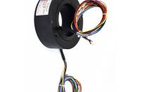 China Ø100mm Through Hole Slip Ring with 1000mm Lead Wire - 6×15A & 8×5A Circuits, IP54 Rated for Industrial Automation for sale