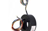 China Ø100mm Through Hole Slip Ring with 1000mm Lead Wire - 6×15A & 8×5A Circuits, IP54 Rated for Industrial Automation for sale