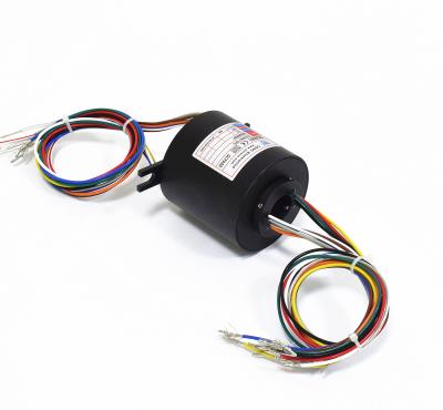 China 1000RPM Through Bore Slip Ring 12 Circuits 25.4mm Hole Precious Metal Contact for sale