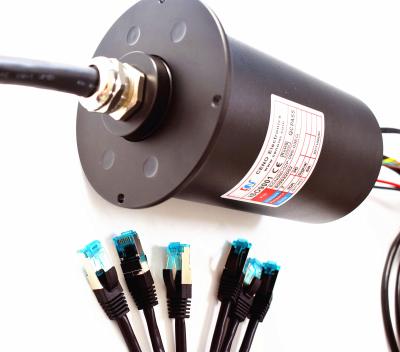 China 3 Channel Gigabit Ethernet Slip Ring 380VAC IP54 Rated with 300 RPM Speed for Industrial Automation for sale