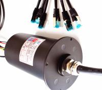 China 3 Channel Gigabit Ethernet Slip Ring 380VAC IP54 Rated with 300 RPM Speed for Industrial Automation for sale