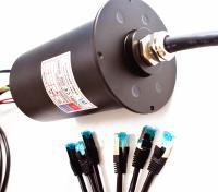 China 3 Channel Gigabit Ethernet Slip Ring 380VAC IP54 Rated with 300 RPM Speed for Industrial Automation for sale