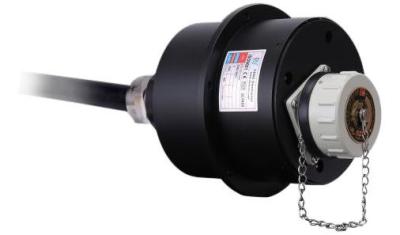 China Custom Stainless Steel IP66 Waterproof Slip Ring 50RPM 2 Fiber Optic Channels for sale