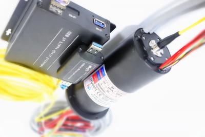 China Two Gigabit Signal Fiber Conductive Slip Ring with 300rpm Speed and 380VAC Rating for HD Video Transmission Systems for sale