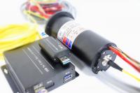 China Two Gigabit Signal Fiber Conductive Slip Ring with 300rpm Speed and 380VAC Rating for HD Video Transmission Systems for sale