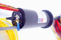 China Two Gigabit Signal Fiber Conductive Slip Ring with 300rpm Speed and 380VAC Rating for HD Video Transmission Systems for sale