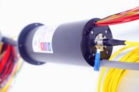 China Two Gigabit Signal Fiber Conductive Slip Ring with 300rpm Speed and 380VAC Rating for HD Video Transmission Systems for sale