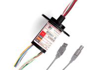 China Capsule USB Slip Ring with 2×2A Power Circuits and USB 2.0 Signal Transmission for 0-10 RPM Applications for sale