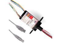 China Capsule USB Slip Ring with 2×2A Power Circuits and USB 2.0 Signal Transmission for 0-10 RPM Applications for sale