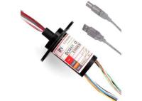 China Capsule USB Slip Ring with 2×2A Power Circuits and USB 2.0 Signal Transmission for 0-10 RPM Applications for sale