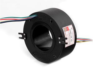 China Electrical Through Hole Slip Ring 80mm Precious Metal Contact 380VAC Signal Power for sale