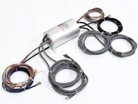 China 1000M Ethernet Rotating Electrical Connector Slip Ring 10 Circuits 25.4mm Through Hole 300RPM for Automatic Equipment for sale