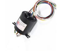 China Hollow Shaft Slip Ring 25.4mm Bore Precious Metal Fiber Brush 300rpm for sale