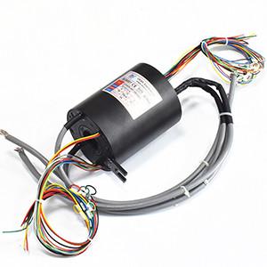 China 2 Group Gigabit Ethernet Slip Ring with 25.4mm Bore and CAT 5e Cable for 300 RPM Automation Equipment for sale