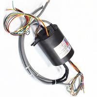 China 2 Group Gigabit Ethernet Slip Ring with 25.4mm Bore and CAT 5e Cable for 300 RPM Automation Equipment for sale