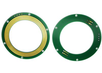 China FR-4 PCB Disc Slip Ring 90mm Through Bore with 2×2A Power & Signal for Excavator Applications for sale