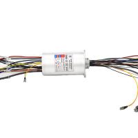 China Hybrid Fiber Optic Rotary Joint 1 Channel Gigabit Ethernet Power Slip Ring 40A for sale