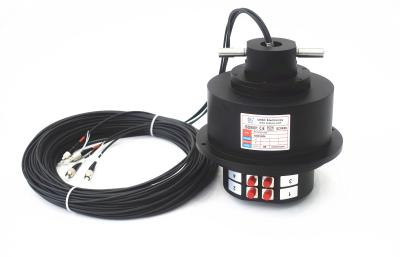 China FC Connector IP65 50rpm 4 Channel SM MM Fiber Optic Rotary Joint for sale