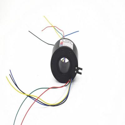 China Aluminium Alloy 300rpm 15A 50mm Hollow Shaft Slip Ring 6 Circuits for sale