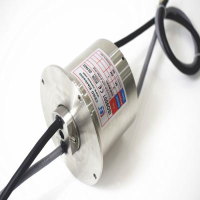 China 100M Ethernet 50rpm 8mm Waterproof IP68 Slip Ring with 2×8A Power and Stainless Steel Housing for sale