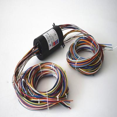 China Anti Jamming 150rpm 380VDC 38.1mm Hollow Shaft Slip Ring 24 Circuits for sale