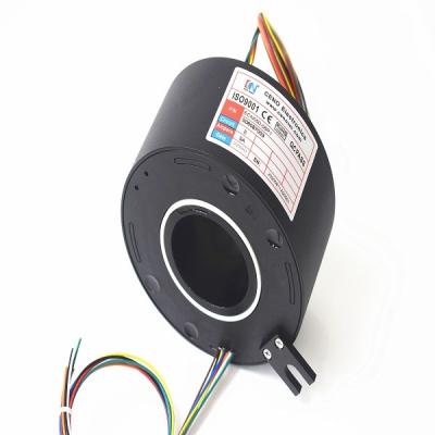 China Multi Channel Metal 50mm Through Hole Slip Ring 300rpm 8 Circuits 5A for sale