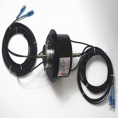 China Integrated Slip Ring 2 Fiber Channels 50rpm IP66 SM MM Fiber Optic Rotary Joint for sale