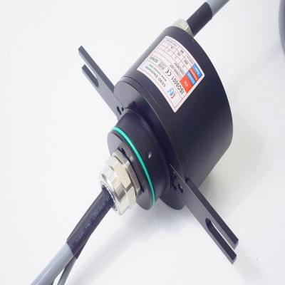 China Food Grade IP65 Waterproof 20A Blind Through Bore Slip Ring Aluminium Housing for sale