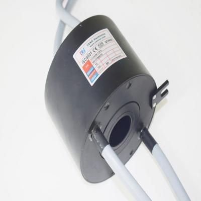 China Hollow Shaft Rotary Joint 300rpm Through Hole Slip Ring 38.1mm Inner Hole 12 Circuits 15A for sale