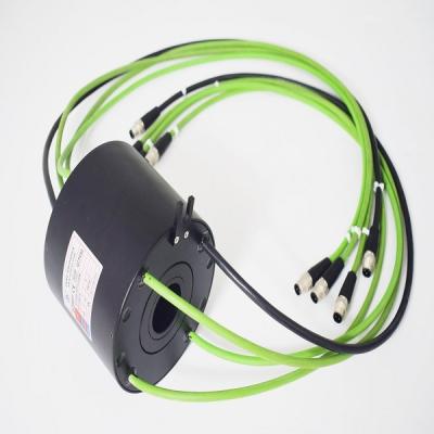 China 38.1mm Through Hole Ethernet Slip Ring 300rpm 4 Power 3 Ethernet for Measurement Instruments for sale