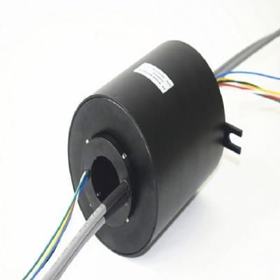 China 38.1mm Bore IP64 Food Grade Slip Ring 6x10A 2x1000M Ethernet Aluminium Housing for sale
